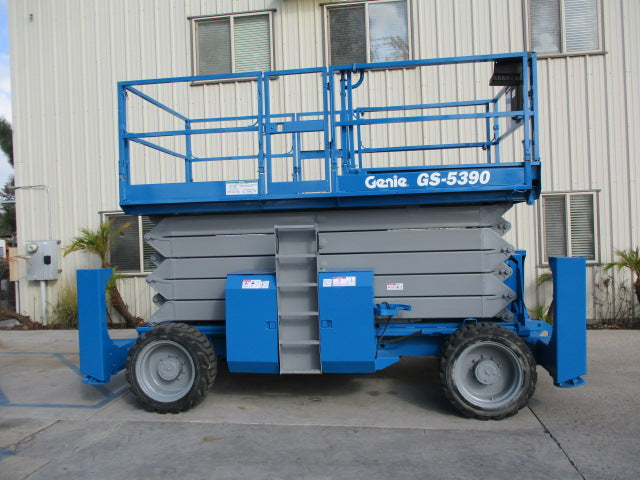 2013 GENIE GS5390RT SCISSOR LIFT 53' REACH DUAL FUEL ROUGH TERRAIN 4WD 1641 HOURS STOCK ...