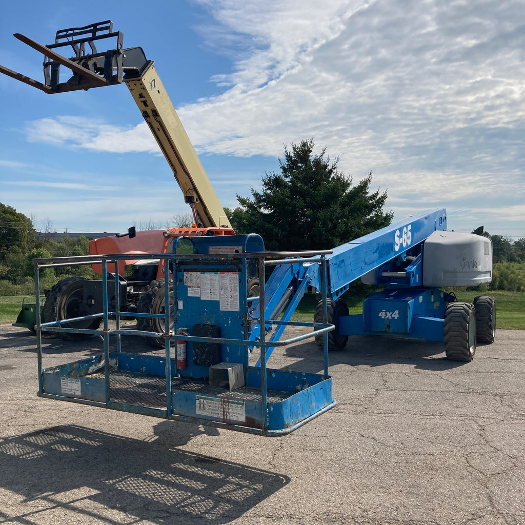 2012 GENIE S65 TELESCOPIC STRAIGHT BOOM LIFT AERIAL LIFT WITH JIB ARM ...