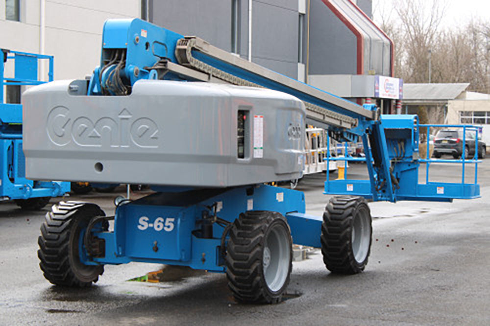 2015 GENIE S65 TELESCOPIC STRAIGHT BOOM LIFT AERIAL LIFT WITH JIB ARM ...