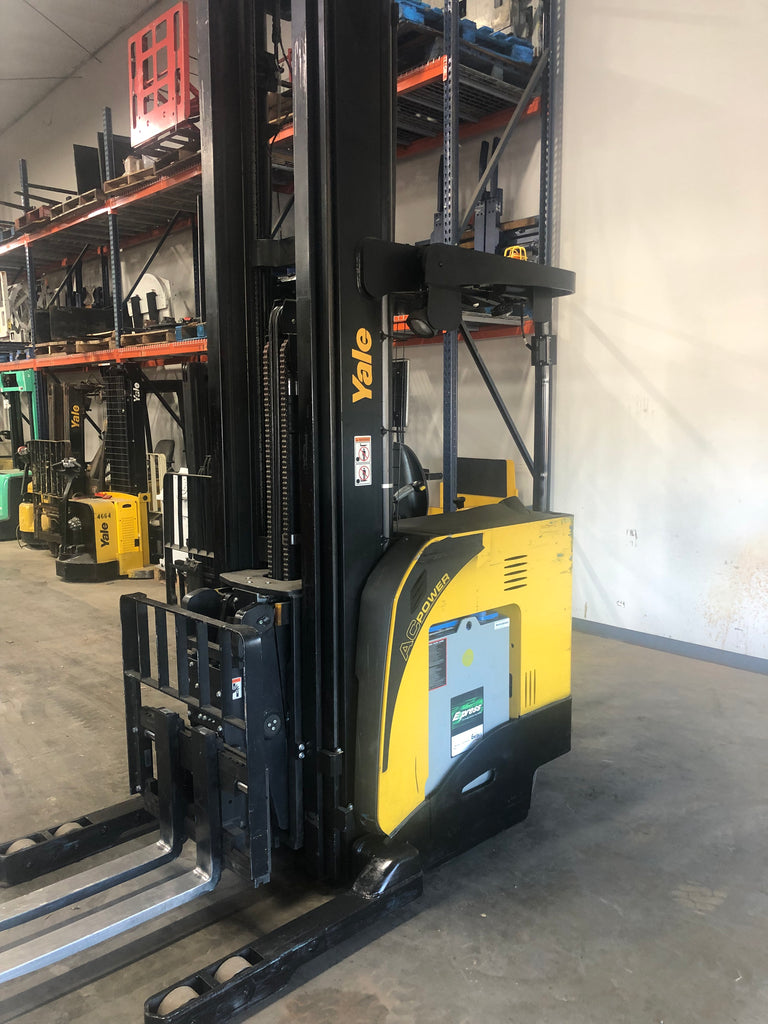 2019 YALE NDR035EB 3500 LB DEEP REACH 48" ELECTRIC FORKLIFT 138/320 3 ...