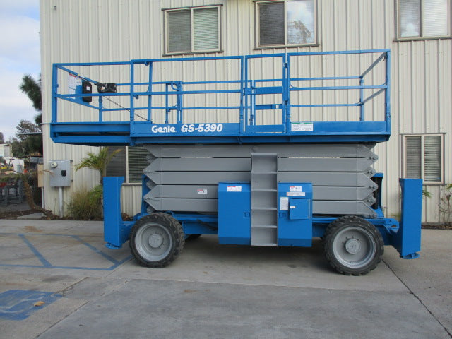 2013 GENIE GS5390RT SCISSOR LIFT 53' REACH DUAL FUEL ROUGH TERRAIN 4WD 1641 HOURS STOCK ...