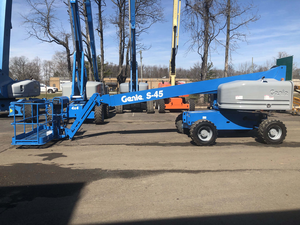 2006 GENIE S45 TELESCOPIC STRAIGHT BOOM LIFT AERIAL LIFT WITH JIB ARM ...