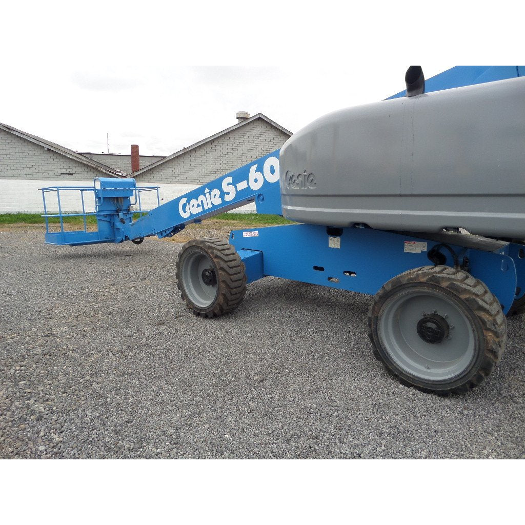 2007 GENIE S60 TELESCOPIC BOOM LIFT AERIAL LIFT 60' REACH DIESEL 4WD 3 ...