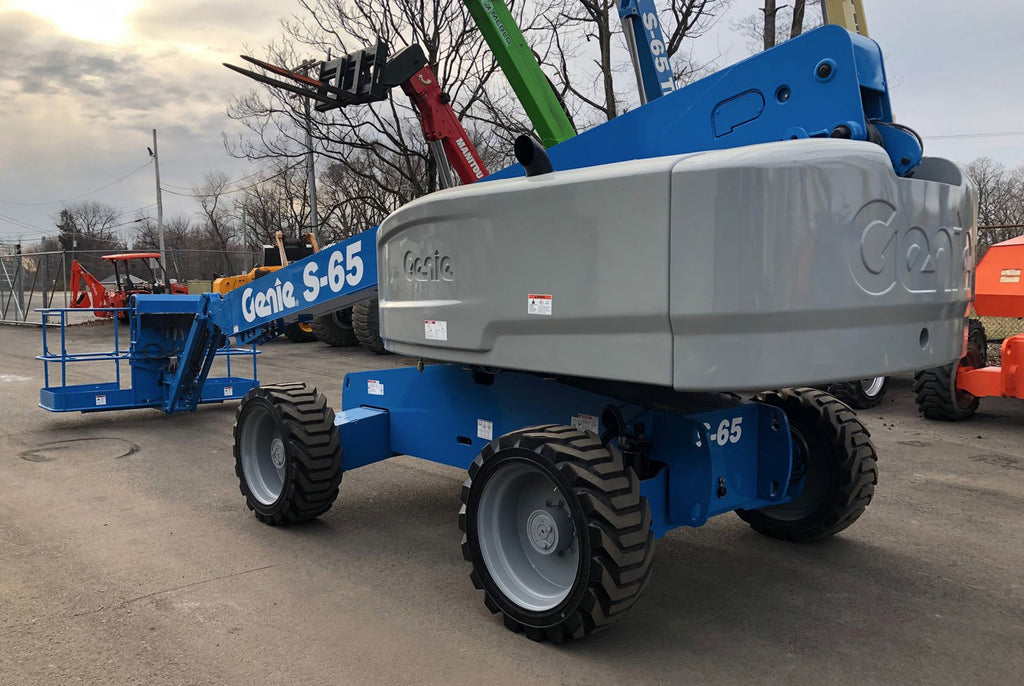 2014 GENIE S65 TELESCOPIC STRAIGHT BOOM LIFT AERIAL LIFT WITH JIB ARM ...