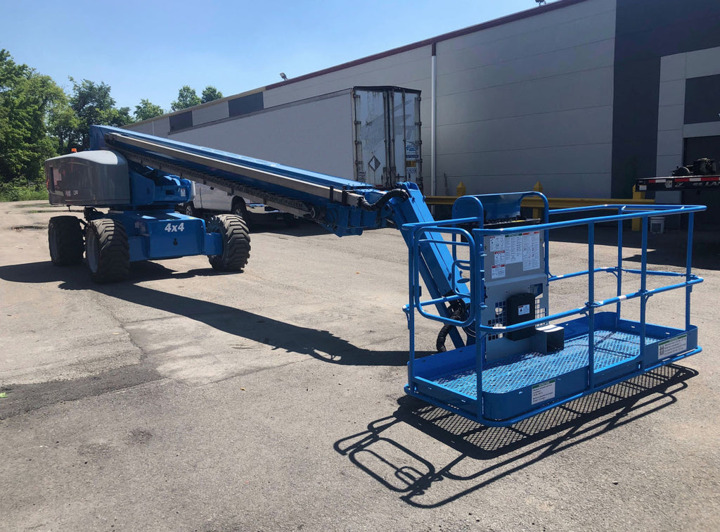 2014 GENIE S85 TELESCOPIC STRAIGHT BOOM LIFT AERIAL LIFT WITH JIB ARM ...